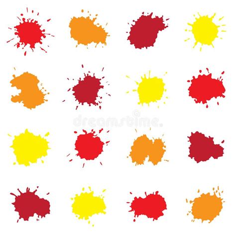 Set Of Colorful Abstract Drops Stock Vector Illustration Of Brush