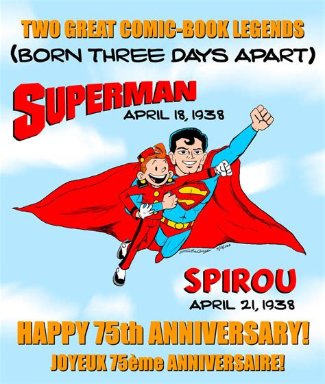 Happy 75th Anniversary Superman And Spirou By Ryuuseipro On Deviantart