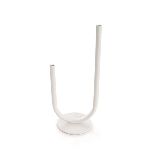 U Shape Metal Tube Vase White 10cmDx28cmH