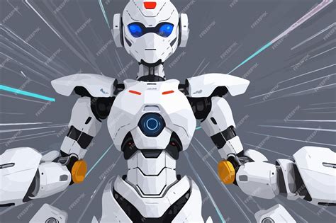 Premium Vector A White Humanoid Robot Illustration