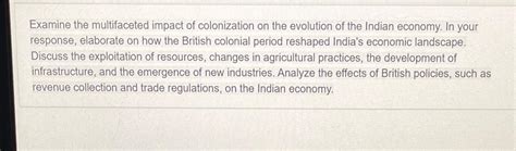 Solved Examine The Multifaceted Impact Of Colonization On Chegg