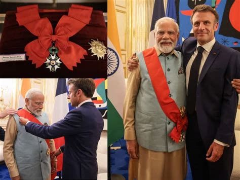 Pm Narendra Modi Conferred With Frances Highest Award Grand Cross Of