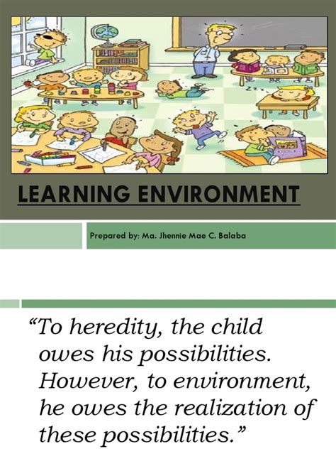 Conducive Learning Environment Pdf Classroom Education Theory