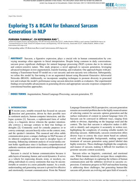 Pdf Exploring T5 And Rgan For Enhanced Sarcasm Generation In Nlp