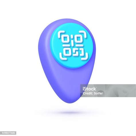 3d 스타일의 Qr 코드 위치 모든 목적을 위한 훌륭한 디자인 웹 디자인을 위한 위치 3d 아이콘입니다 벡터 그림 3차원 형태에