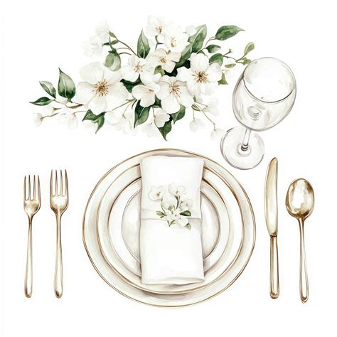 Elegant Floral Table Setting Illustration Free Photo Illustration
