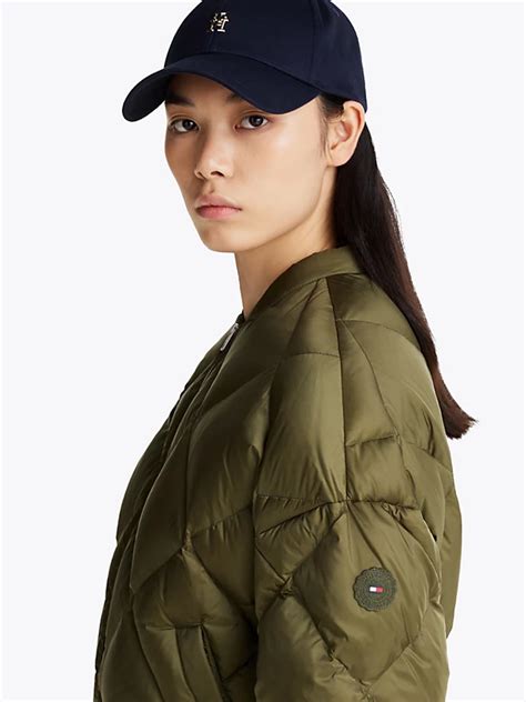 Down Quilted Relaxed Bomber Jacket Green Tommy Hilfiger