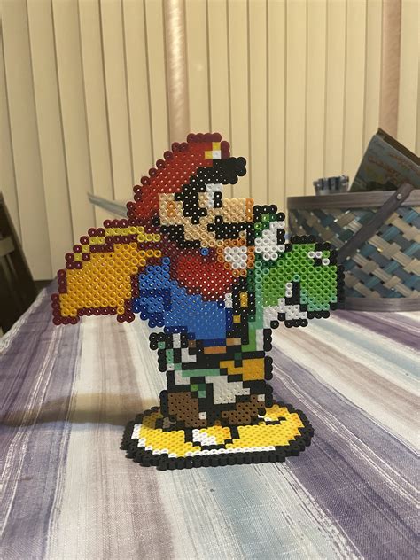 Super Cape Mario Riding On Yoshi Etsy