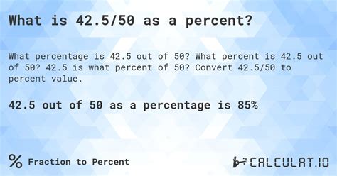 What Is 42 5 50 As A Percent Calculatio