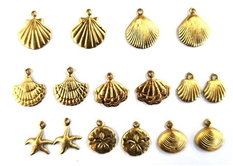 Punch With Judy Seashells Brass Charms Set