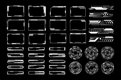 Futuristic Interface Cyberpunk Ui Elements Set Holographic Hud User Interface Elements High