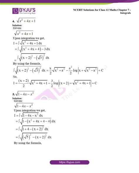 Ncert Solutions For Class 12 Maths Exercise 7 7 Chapter 7 Integrals