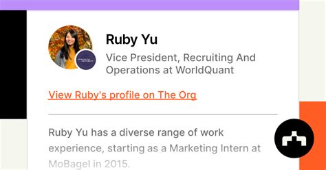 Ruby Yu Vice President Recruiting And Operations At Worldquant The Org Ruby Yu Vice President Recruiting And Operations At Worldquant The Org