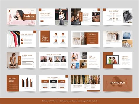 패션 최소한의 슬라이드 프리젠 테이션 템플릿 프리미엄 벡터