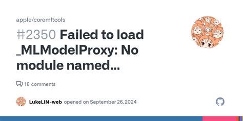 Failed To Load MLModelProxy No Module Named Coremltools Libcoremlpython Issue