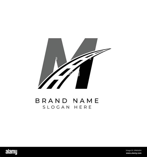 Letter M Logo Asphalt For Identity Construction Template Vector
