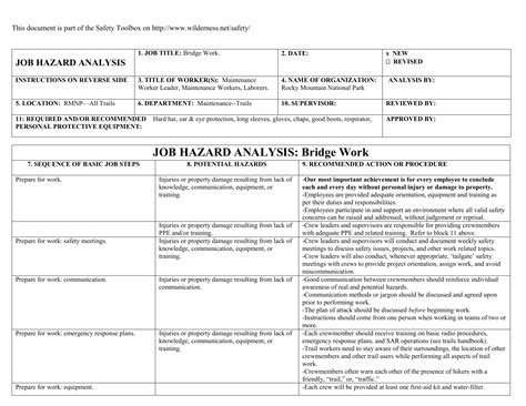 How To Write A Job Hazard Analysis At Viamakaiblog Blog