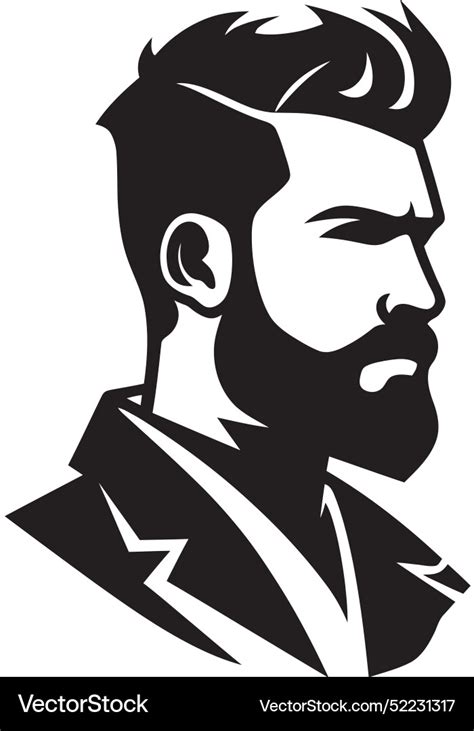 Dapper Monochrome Noir Suit In Silhouettesleek Vector Image