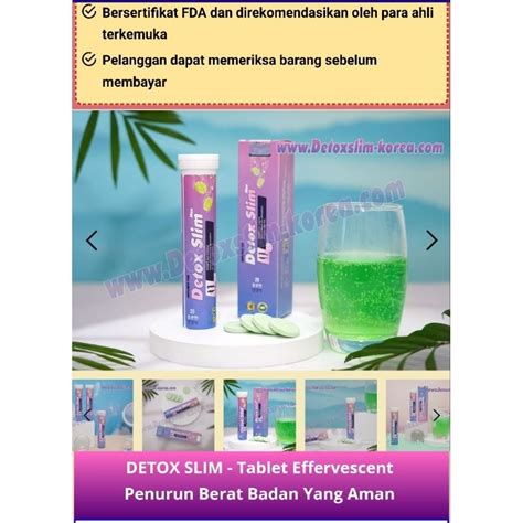 Jual Detox Slim Tablet Obat Pelangsing Penurun Berat Badan 20 Tablet
