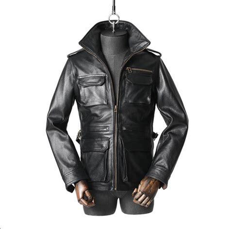 Chaqueta De Cuero Genuino Para Hombre Abrigo De Solapa De Piel De Vaca