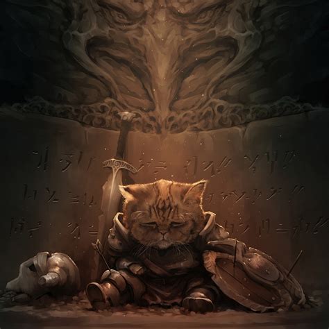 Skyrim Cat Art Wallpaper 1280x1280 Resolution