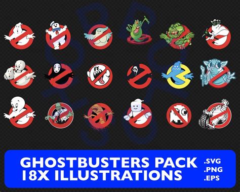 Ghostbusters Logo 18 Version Pack 80s Collection Svg Png Pdf Eps