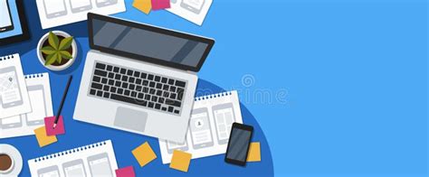 UX Design Concept Web Banner Stock Illustration Illustration Of Laptop Smartphone