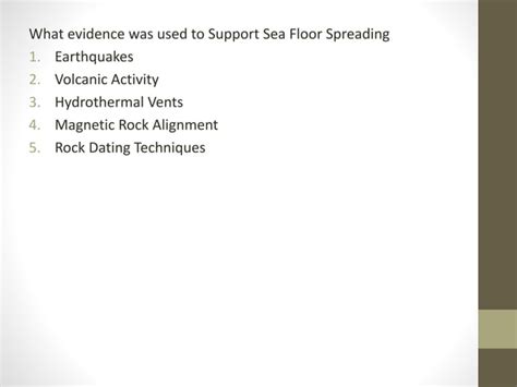 Evidence Of Sea Floor Spreading PPT