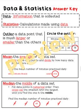 Mean Median Mode Range Notes By HEATHER PAINTER TPT