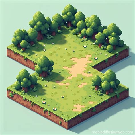Isometric Game Terrain Tiles Stable Diffusion Online