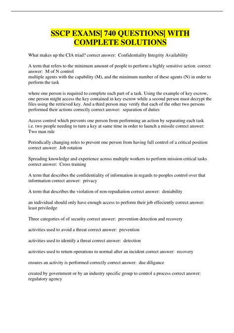 Sscp Exams 740 Questions With Complete Solutions Sscp Stuvia Us