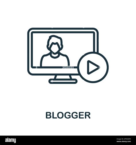 Blogger Line Icon Monochrome Simple Blogger Outline Icon For Templates Web Design And