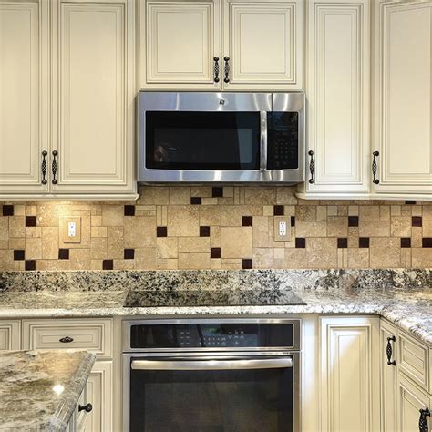 Travertine Brown Glass Mosaic Kitchen Backsplash Tile 12x12 Mosaic