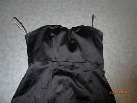 Coast Black Strapless Cocktail Dress And Black Chiffon Gem
