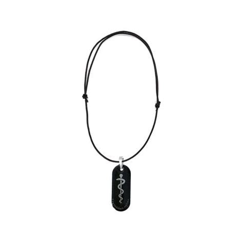 Black Smart Nfc Emergency Medical Information Necklace With Passive Geolocation Tracking System