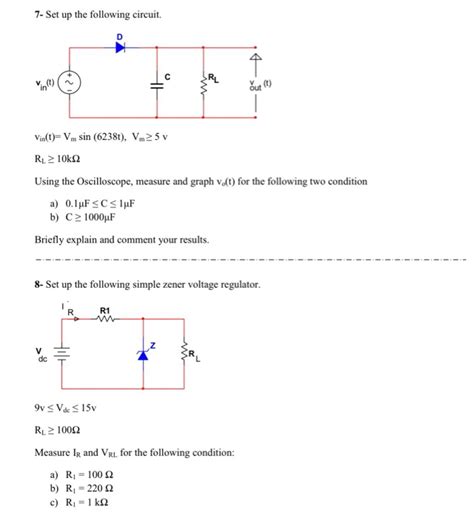 Solved 7 Set Up The Following Circuit Out Vin T Vm Sin Chegg Com