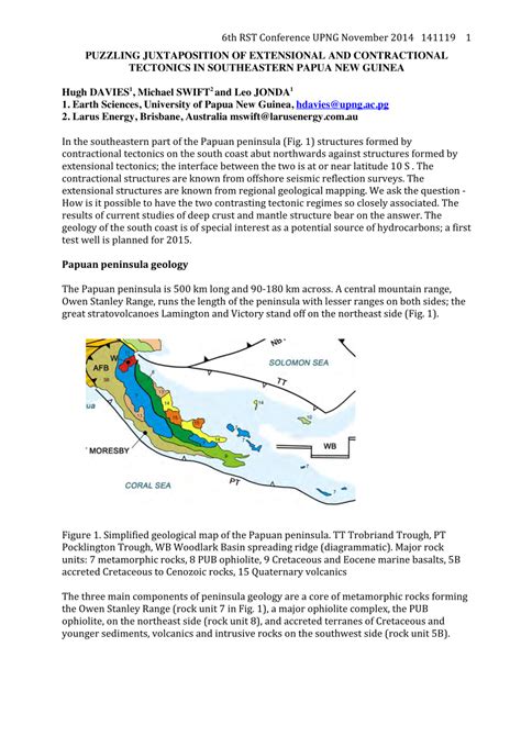 Pdf Puzzling Juxtaposition Of Extensional And Contractional Tectonics In Southeastern Papua