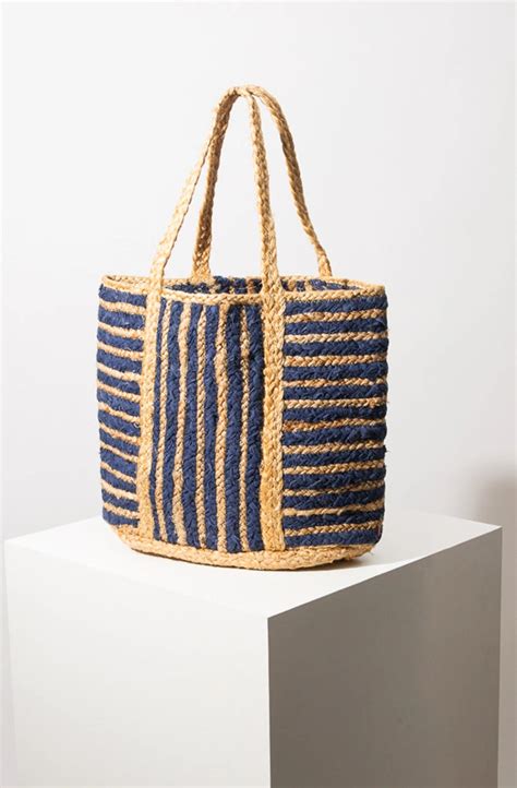 Striped Jute Tote Noonday Tote Bags