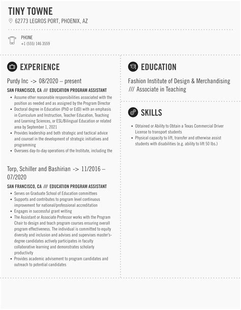 Education Program Assistant Resume Samples Velvet Jobs