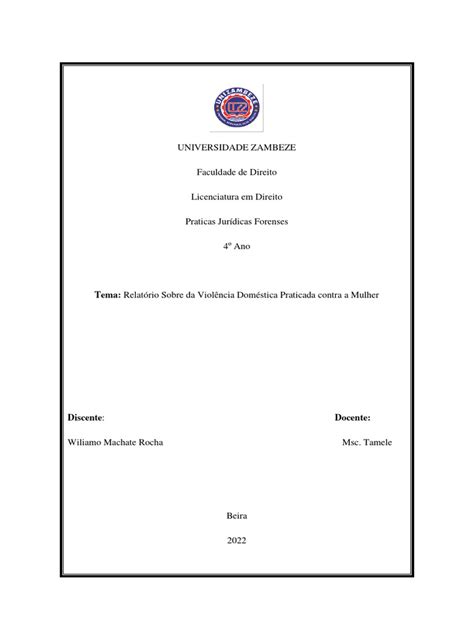 Actual Wiliam Relatorioo Pdf Violência Doméstica Família
