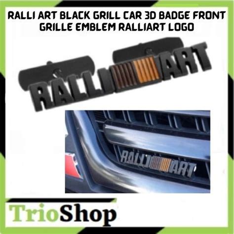 Ralli Art Black Grill Car 3D Badge Front Grille Emblem RALLIART Logo