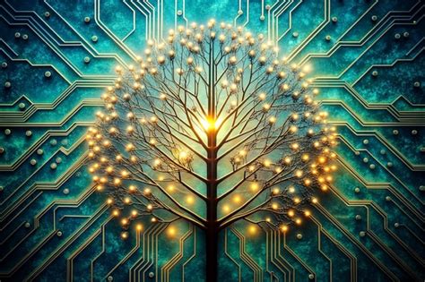 Premium Ai Image Tree Circuit Board Background