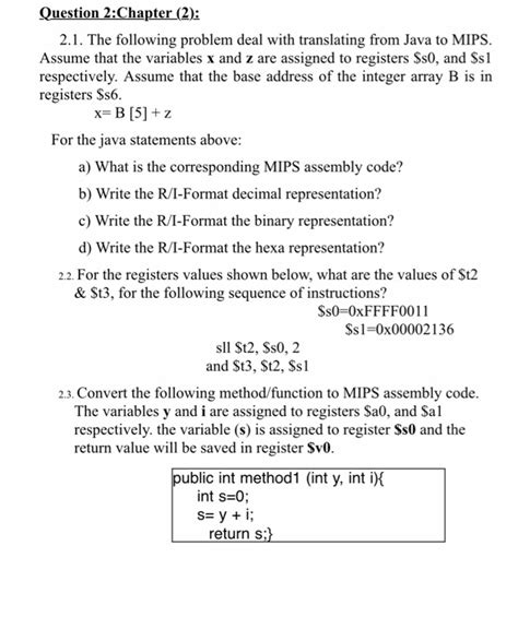 Solved 21 The Following Problem Deal With Translating From