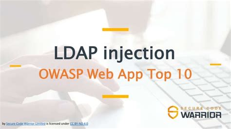 Secure Code Warrior Ldap Injection Pptx