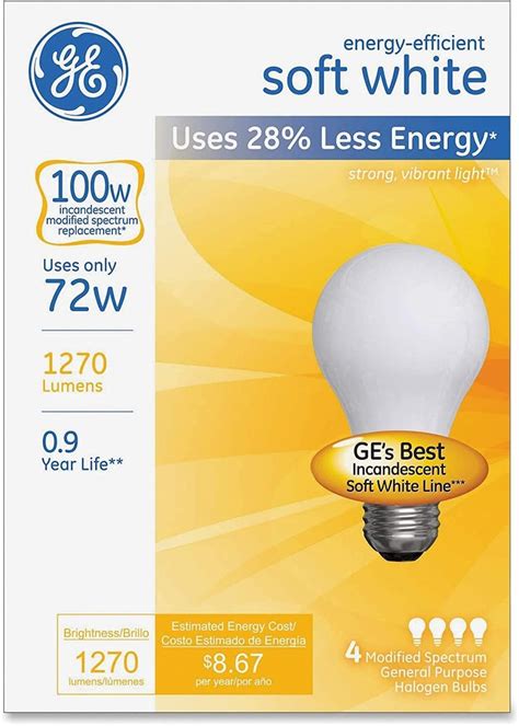 GE W Light Bulb USES W Halogen Medium Base Soft White A Count NEW Etsy