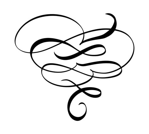 Vector Kalligrafie Element Bloeien Hand Getrokken Scheidingslijn Voor