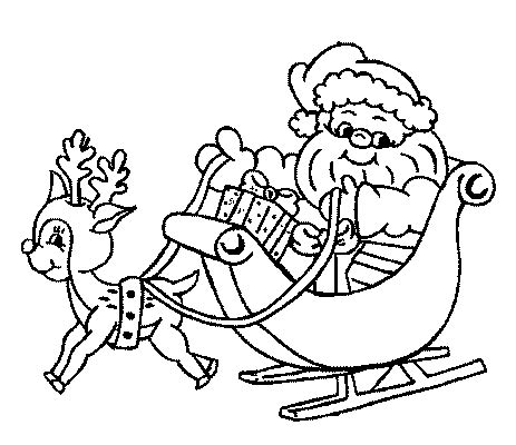Coloriage Traineau Du Pere Noel Gratuit Noel