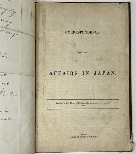 1862年の日本に関する通信一覧1862年9月21日付駐日フランス公使ベルクールよりマーガレットボラディルボロデール在横浜宛