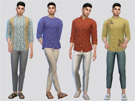 The Sims Resource Khmer Button Shirt