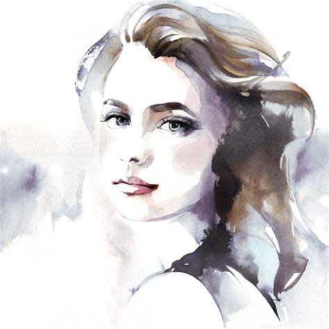 Poster Abstract Woman Face Fashion Illustration Water